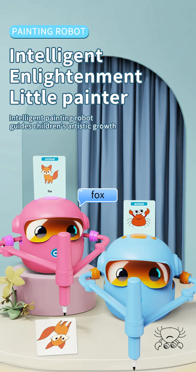 Drawing Robot for Kids Painting Learning Toys for 3 4 5 6 7 8 Year Old ...